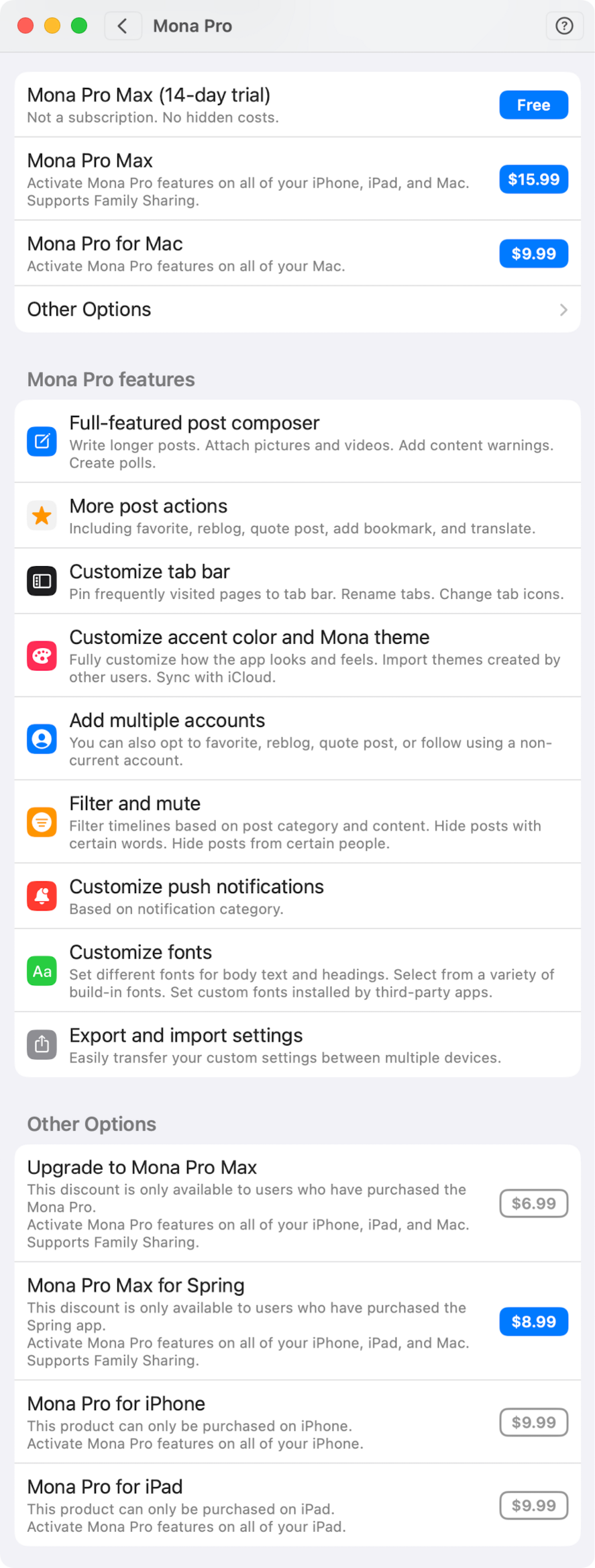 Mona app: "Thank you for your continued support! Mona will b…" - Mastodon