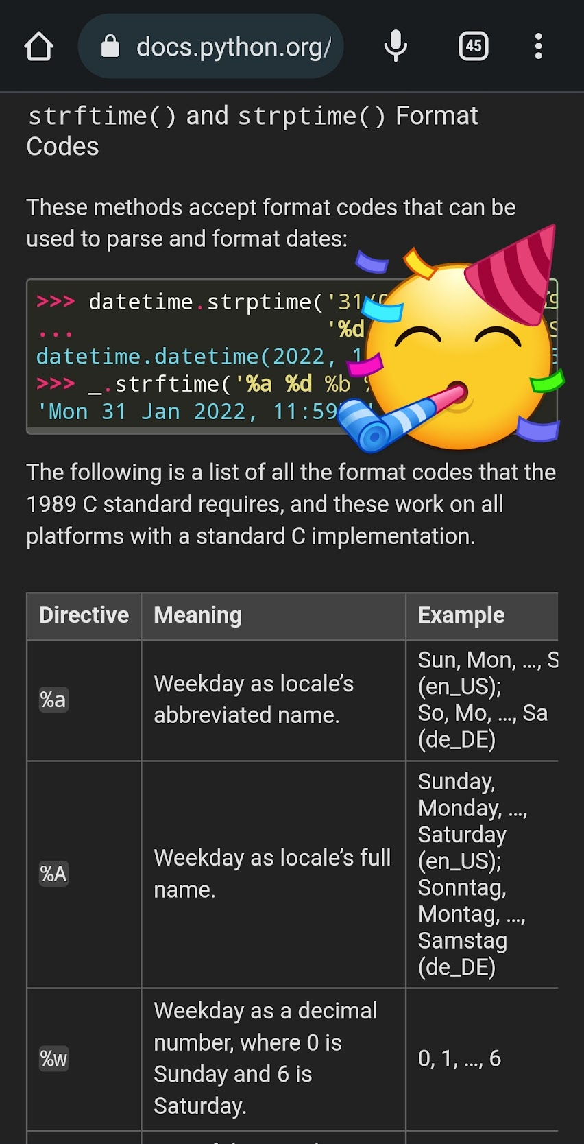 Hugovk Do You Ever Visit The Python Datetime Docs Specif Mastodon