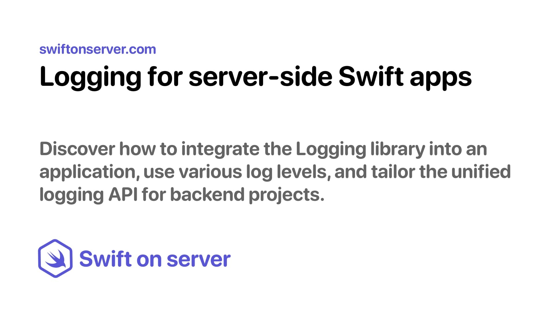 Swift on Server (@swiftonserver@mastodon.social) - Mastodon