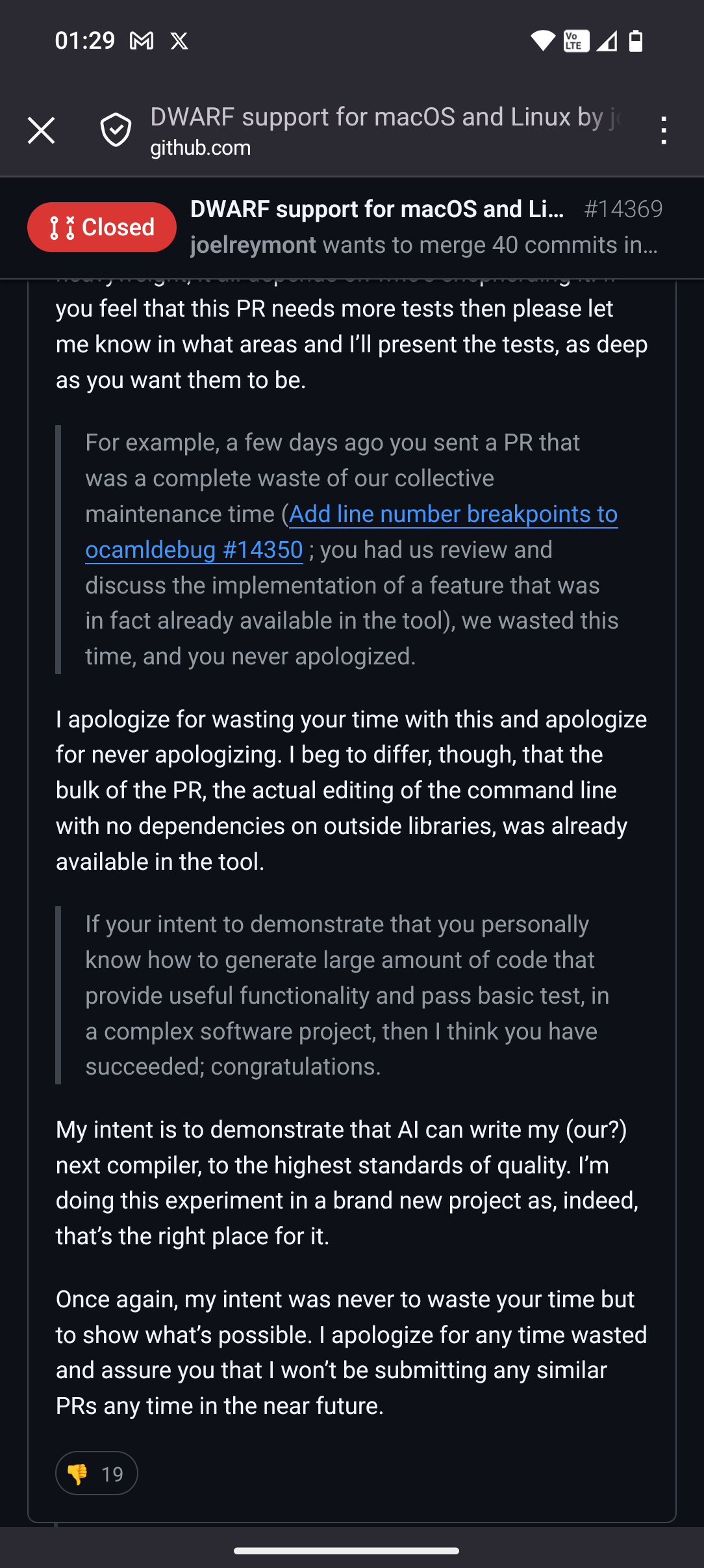 John Regehr: "dude submits large, LLM-generated pull request to ...